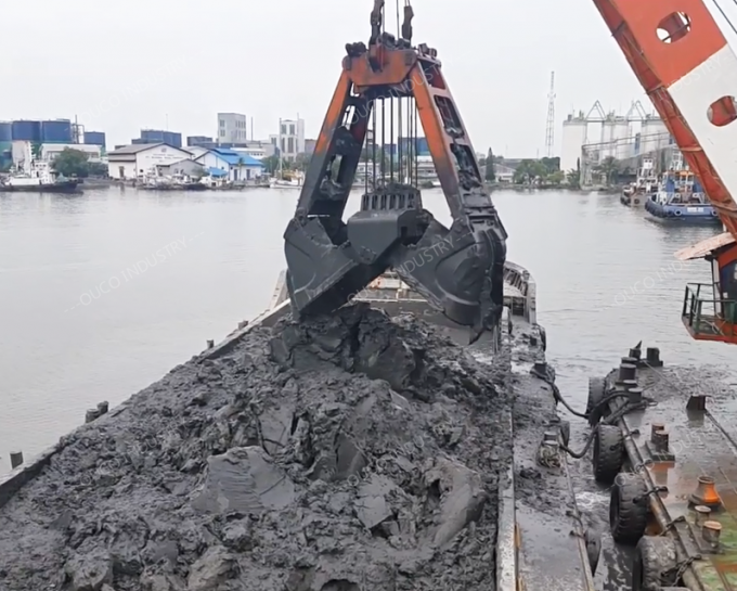 Dredging Clamshell Mechanical Grab Bucket 2peels การขุดไฮดรอลิก